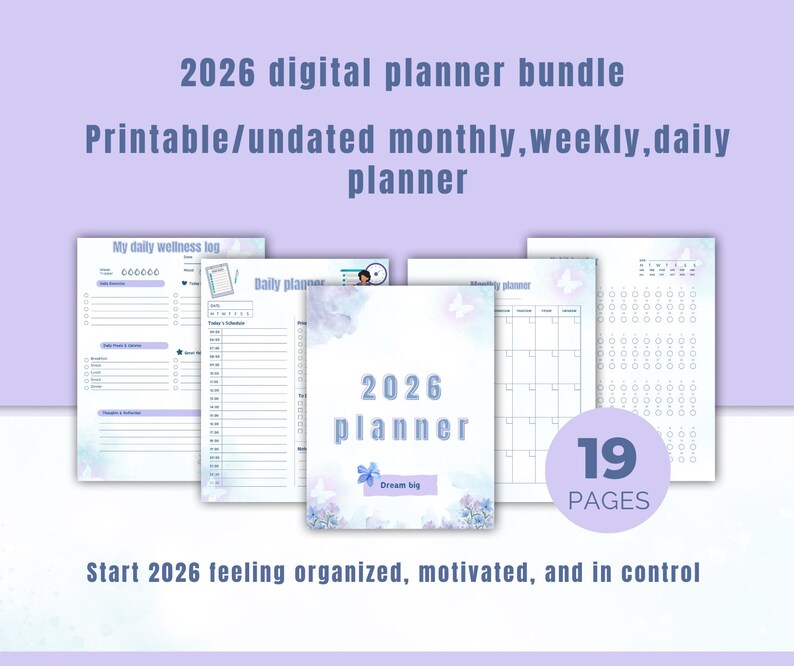 2026 Digital Planner Printable Pdf - Daily Weekly and Monthly-a4 ...