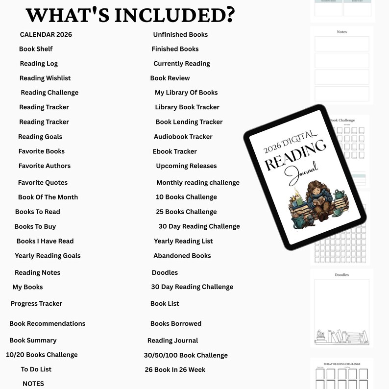 Reading Journal Canva Template | Printable Book Tracker, Reading Log ...
