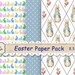 Easter Rabbit Digital Paper Pack Printable Scrapbook Paper | Etsy