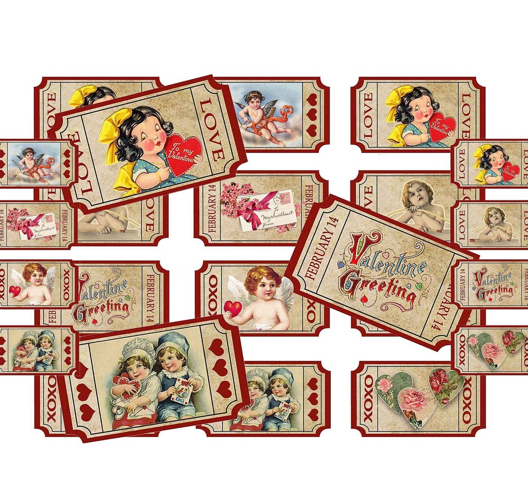 Love Tickets, Printable Valentines, Digital Valentine Crafts, Cards ...
