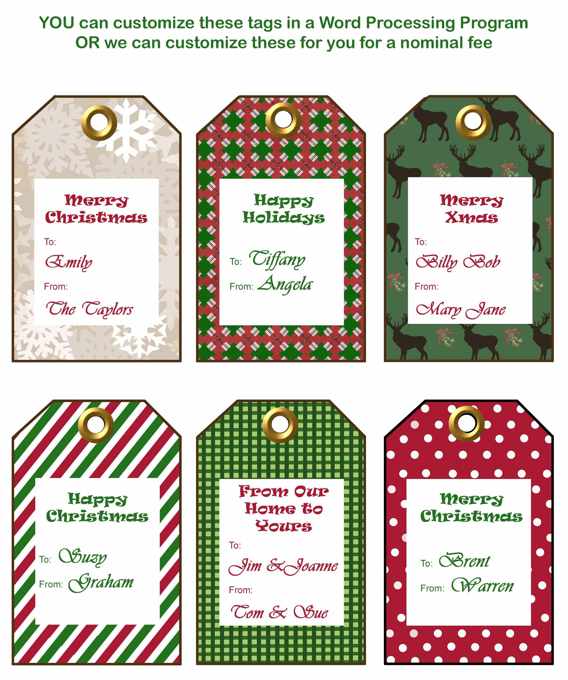 Christmas Tags Digital Blank gift Tags Holiday Gift Tags | Etsy
