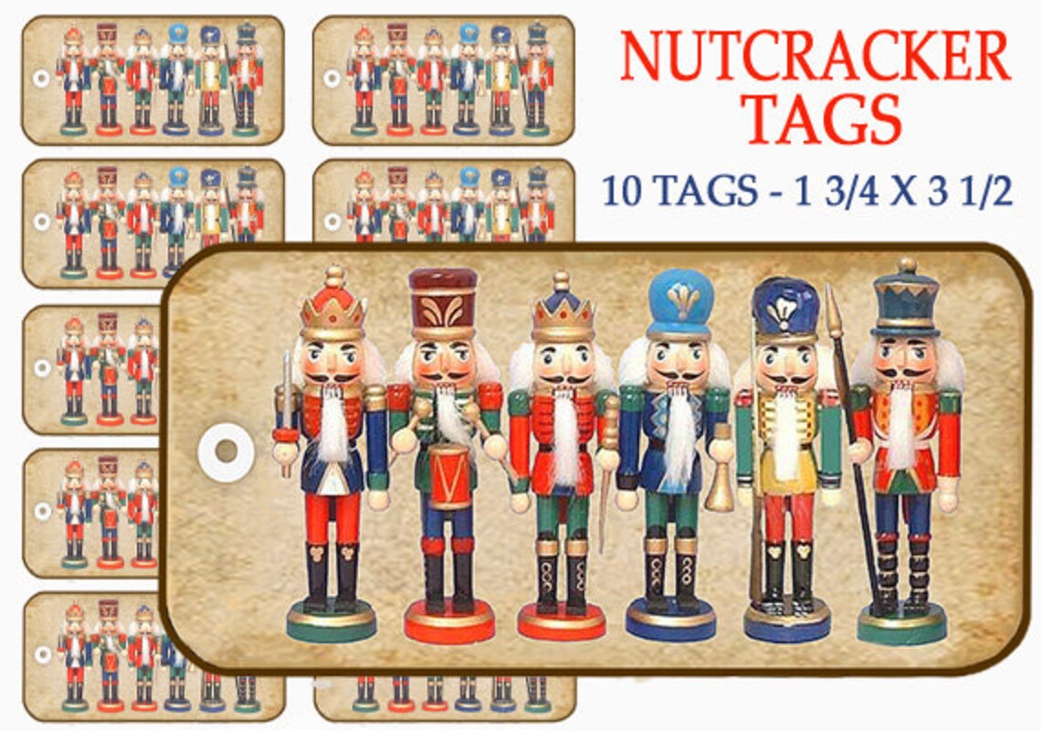 Nutcrackers Gift Tags Holiday Gift Tags Digital Christmas - Etsy