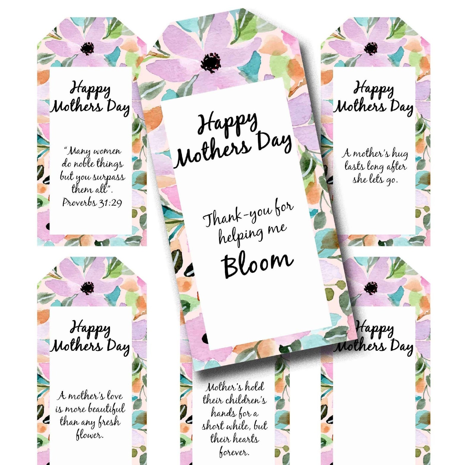 Floral Mothers Day Tags Printable Gift Tags Digital Tags - Etsy