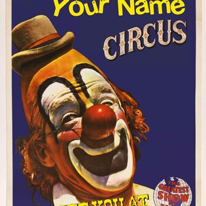 Custom Circus Poster, Digital-download, Choose ONE (1) of 9 Party ...