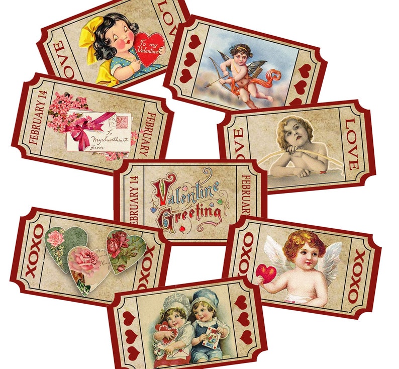 Valentine Love Tickets Instant Digital Download Diy Valentine - Etsy