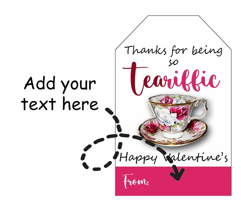 Tea-riffic Valentine's Gift Tags Tea Cup Tags Digital - Etsy
