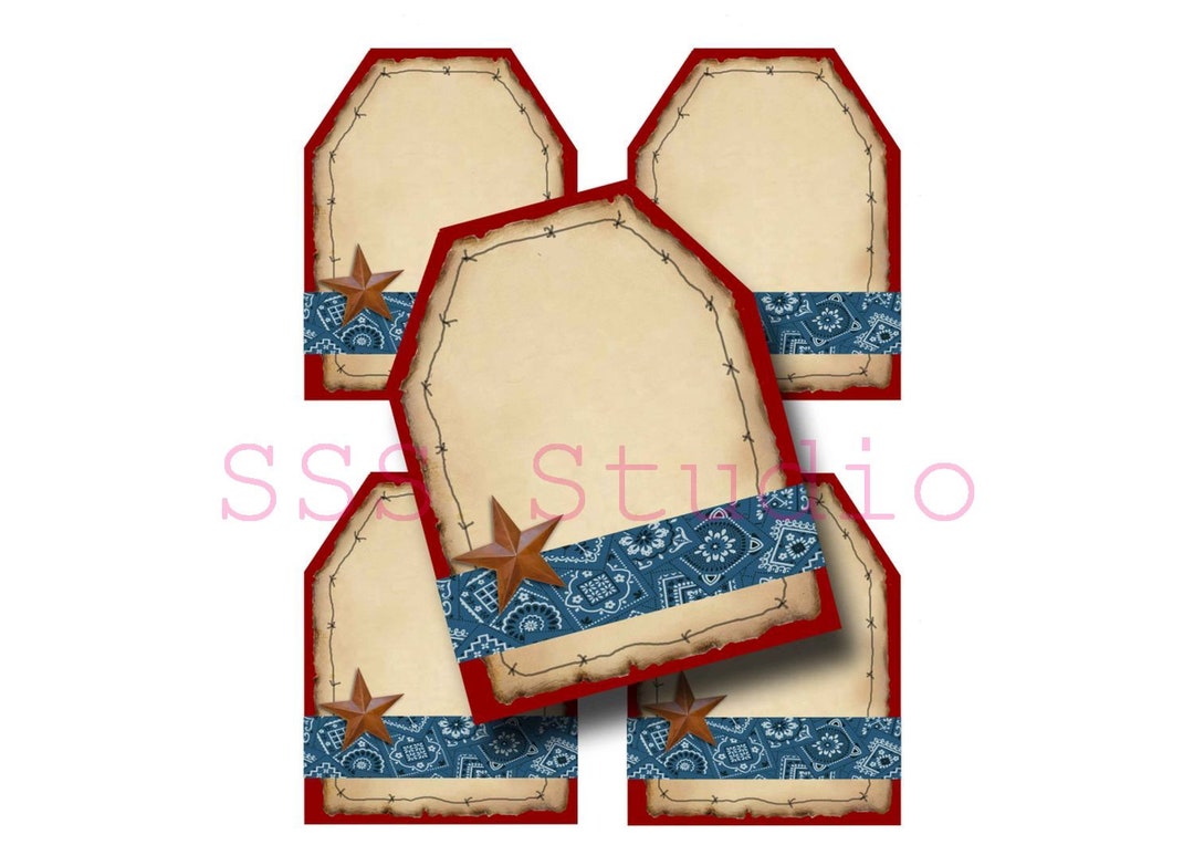 Editable Western Tag, Instant Download, Printable Gift Tag, Craft ...