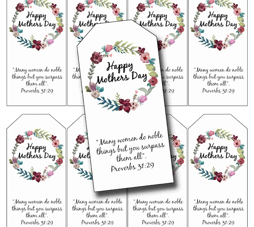 Mothers Day Tags, Editable & Printable Gift Tags, Digital, Instant ...