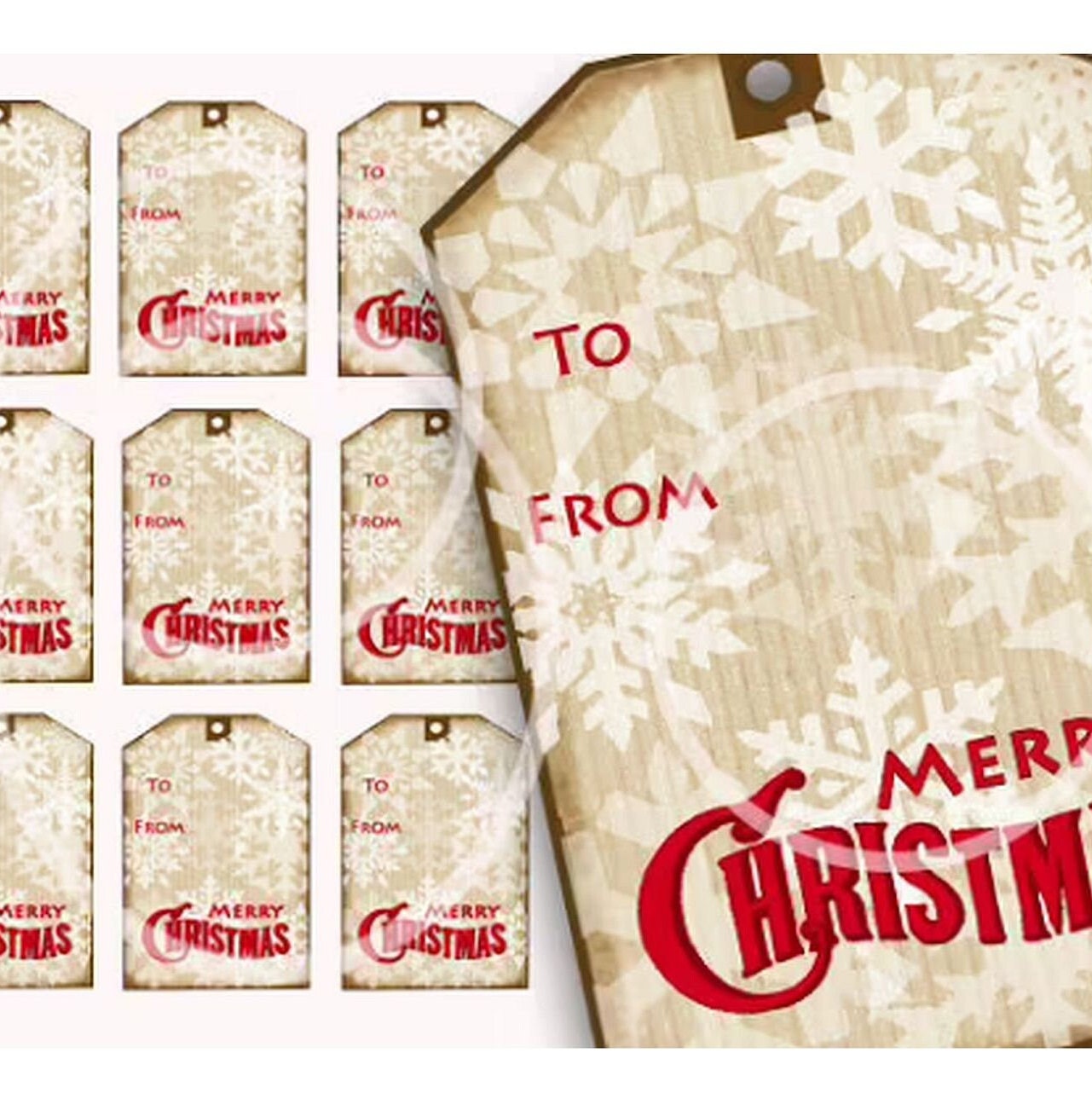 Christmas Gift Tags Printable Snowflake Tags Holiday Gift | Etsy