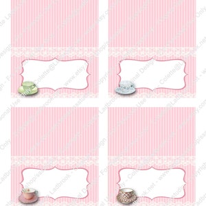 Tea Party Name Tags Digital Tent Cards High Tea Party Decor Bridal