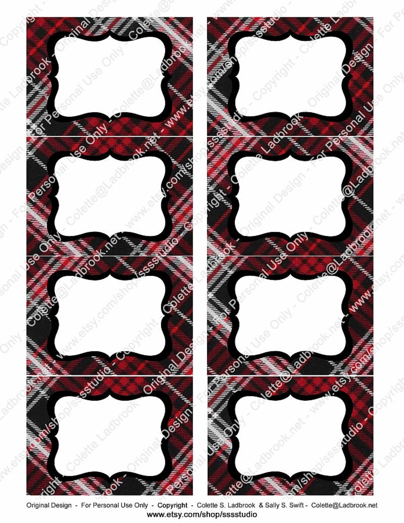 Plaid Gift Tags To From Holiday Tags Instant Digital | Etsy