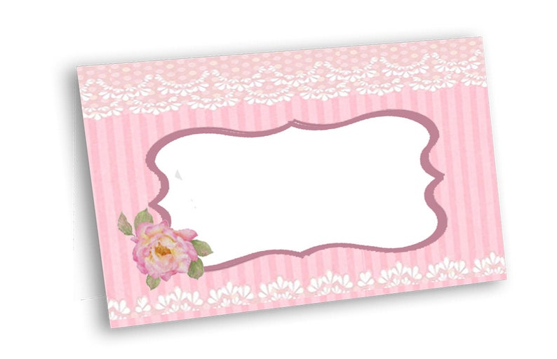 PINK Tent Cards, Digital Food Label, Pink Name Tags, Valentine Tea ...