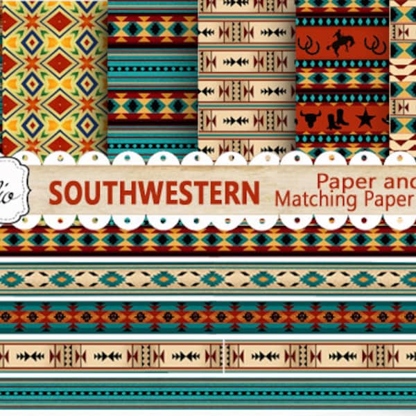 Southwestern Digital Paper - Etsy