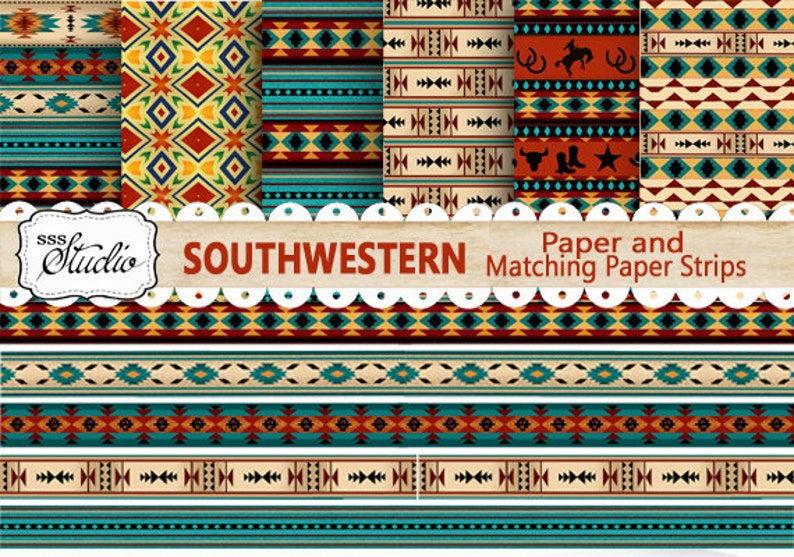 Western Paper Pack Digital Scrapbook Paper Download Custom - Etsy