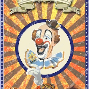 Large Vintage Clown Posters Digital Circus Posters, Showman Party ...
