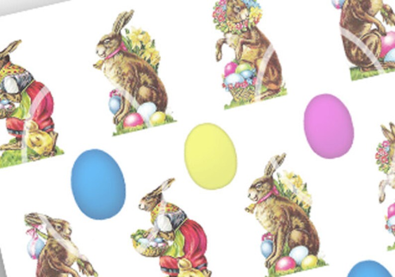 Easter Rabbit Clip-art, Digital Download Eggs, Rabbits Collage, Easter ...