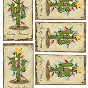 Western Christmas Tree Tags, Digital Holiday Gift Tags, Country Western ...