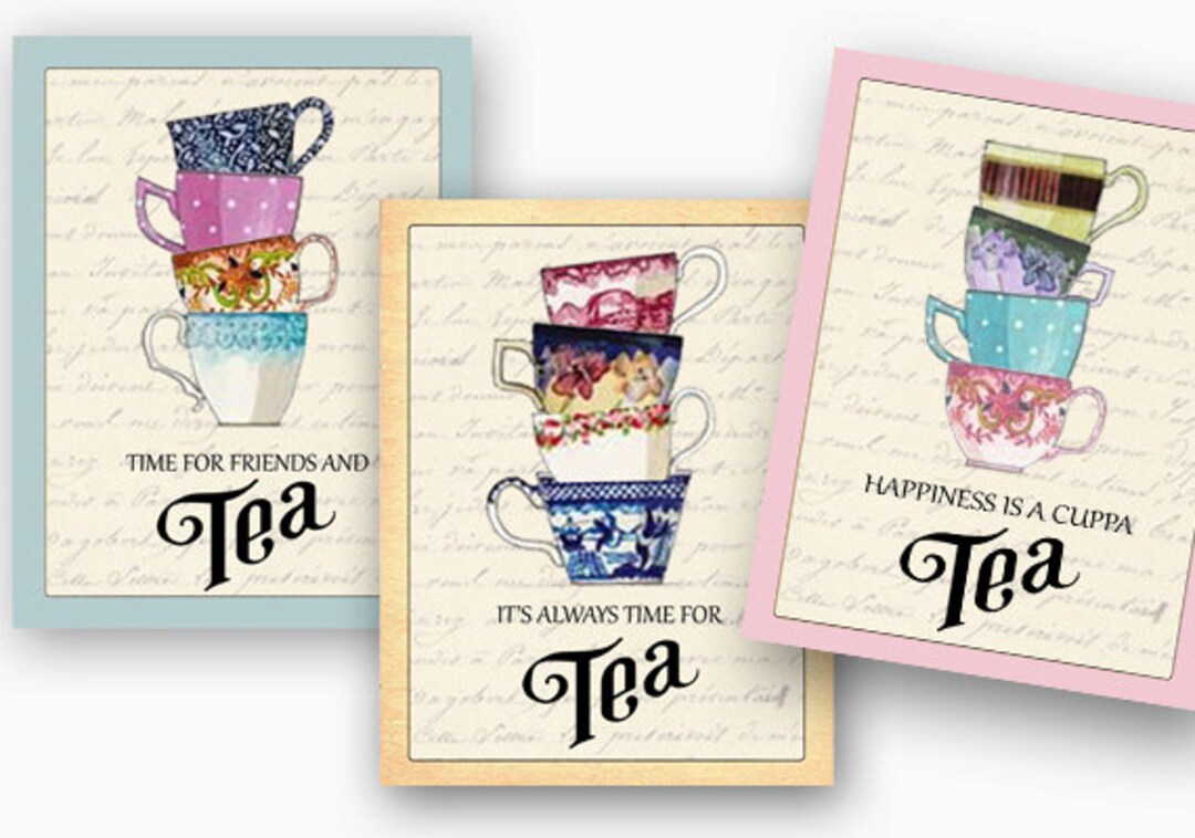 Tea Party Tags, Printable Tea Tags, Vintage Tea Party, ATC, Tea Cup ...