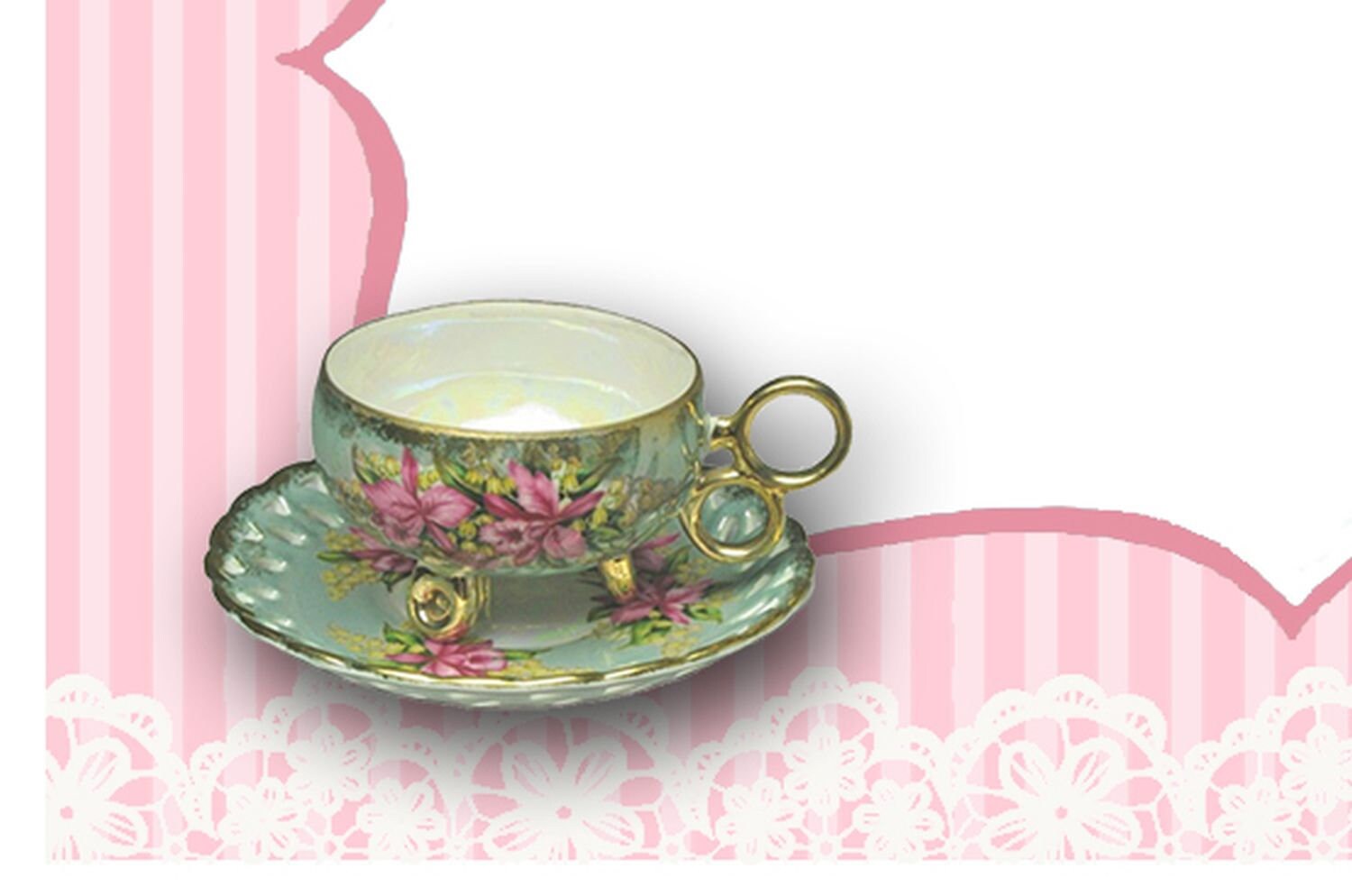 Tea Party name tags Digital tent cards vintage tea cups | Etsy