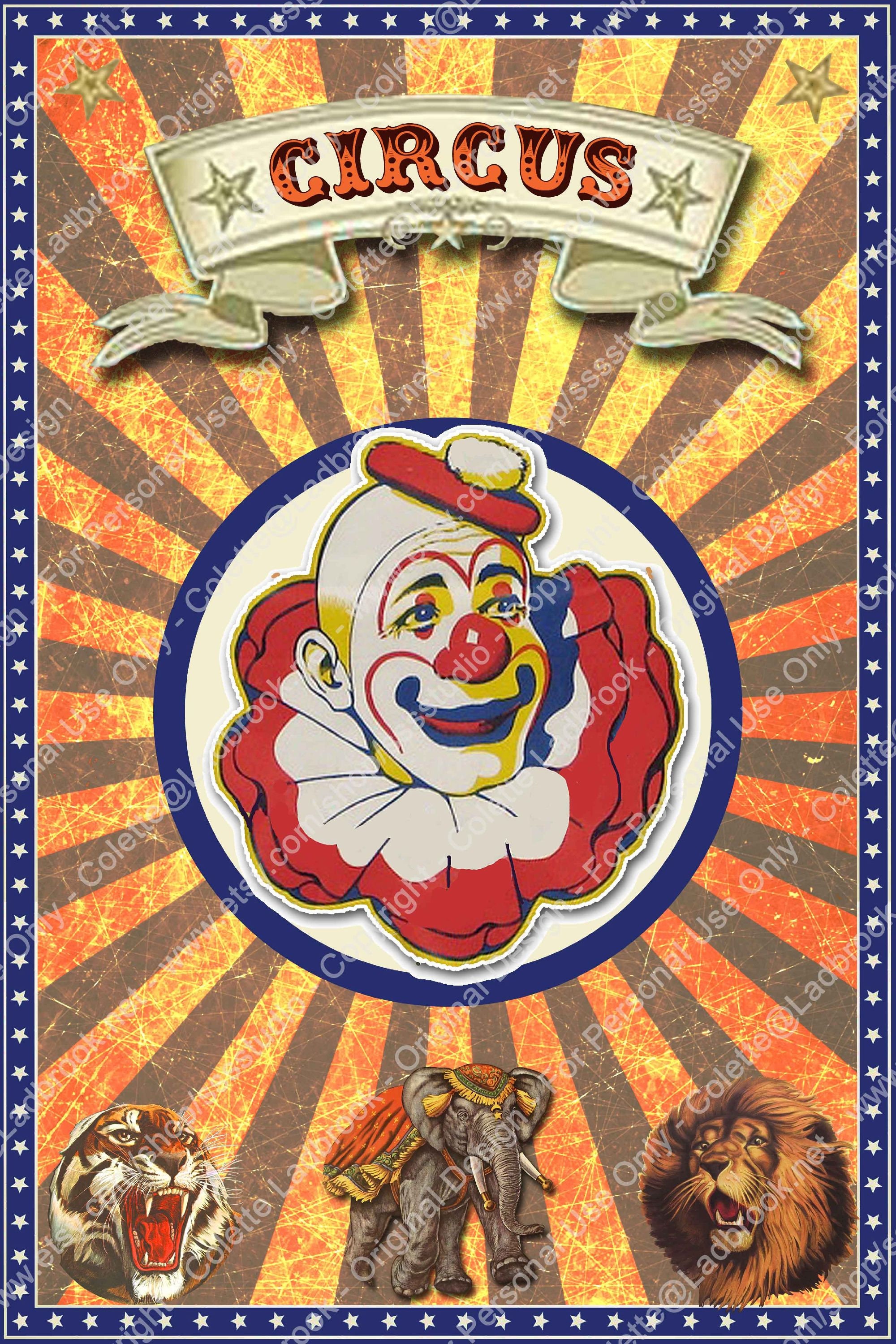 Vintage Circus Clown Poster