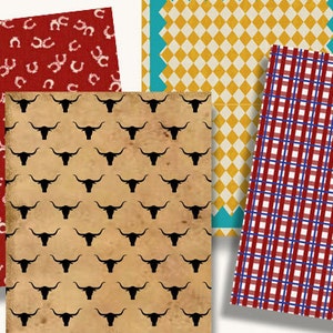 Western Paper Pack, Digital Download, Custom Designed Papers Scrapbook ...