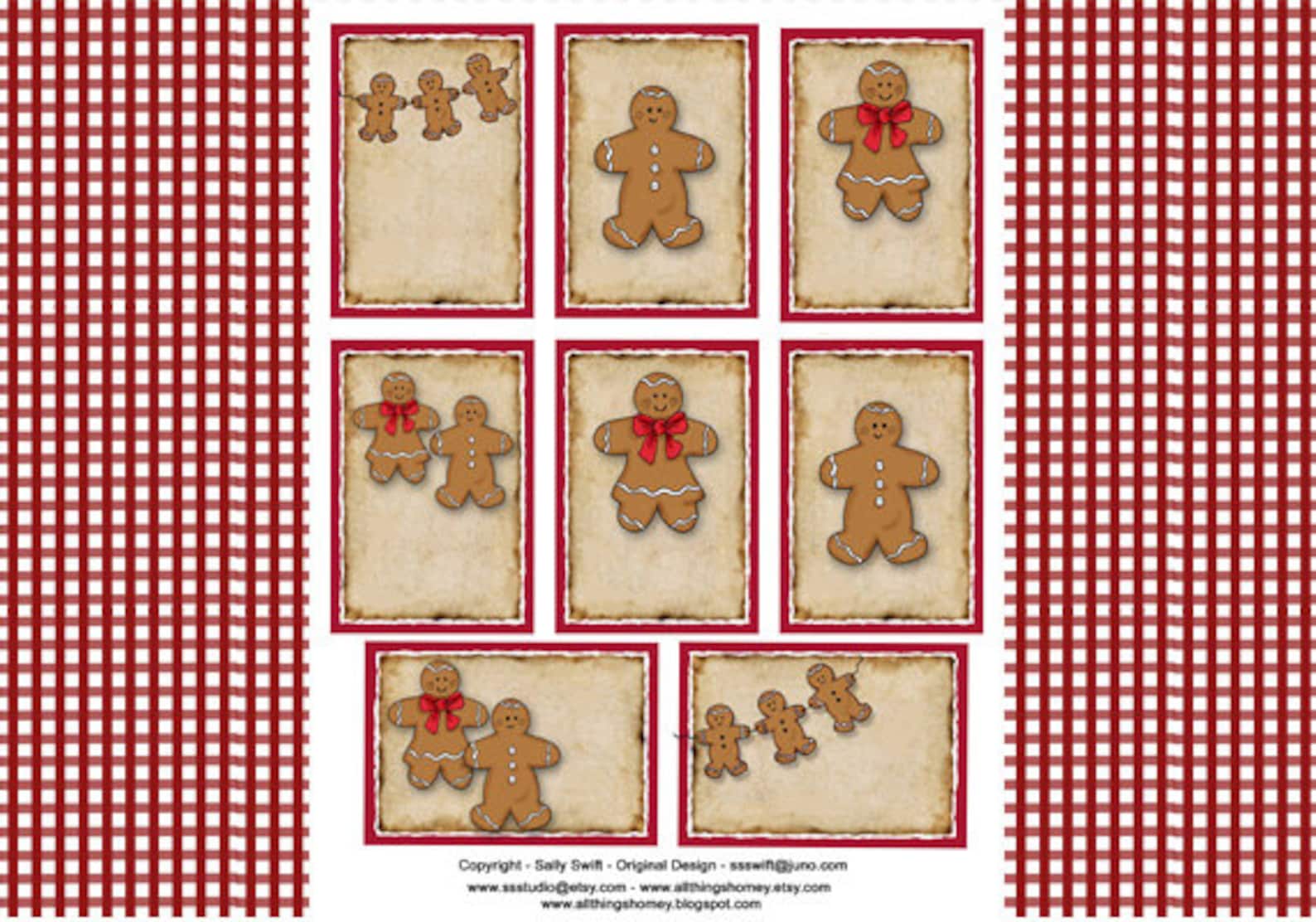 Gingerbread Gift Tags Gingerbread Labels Gingerbread Men | Etsy