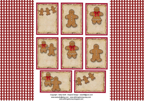 Gingerbread Gift Tags Gingerbread Labels Gingerbread Men | Etsy