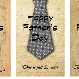 Tie Gift Tags for Dad, Happy Fathers Day Tags, Digital and Printable ...