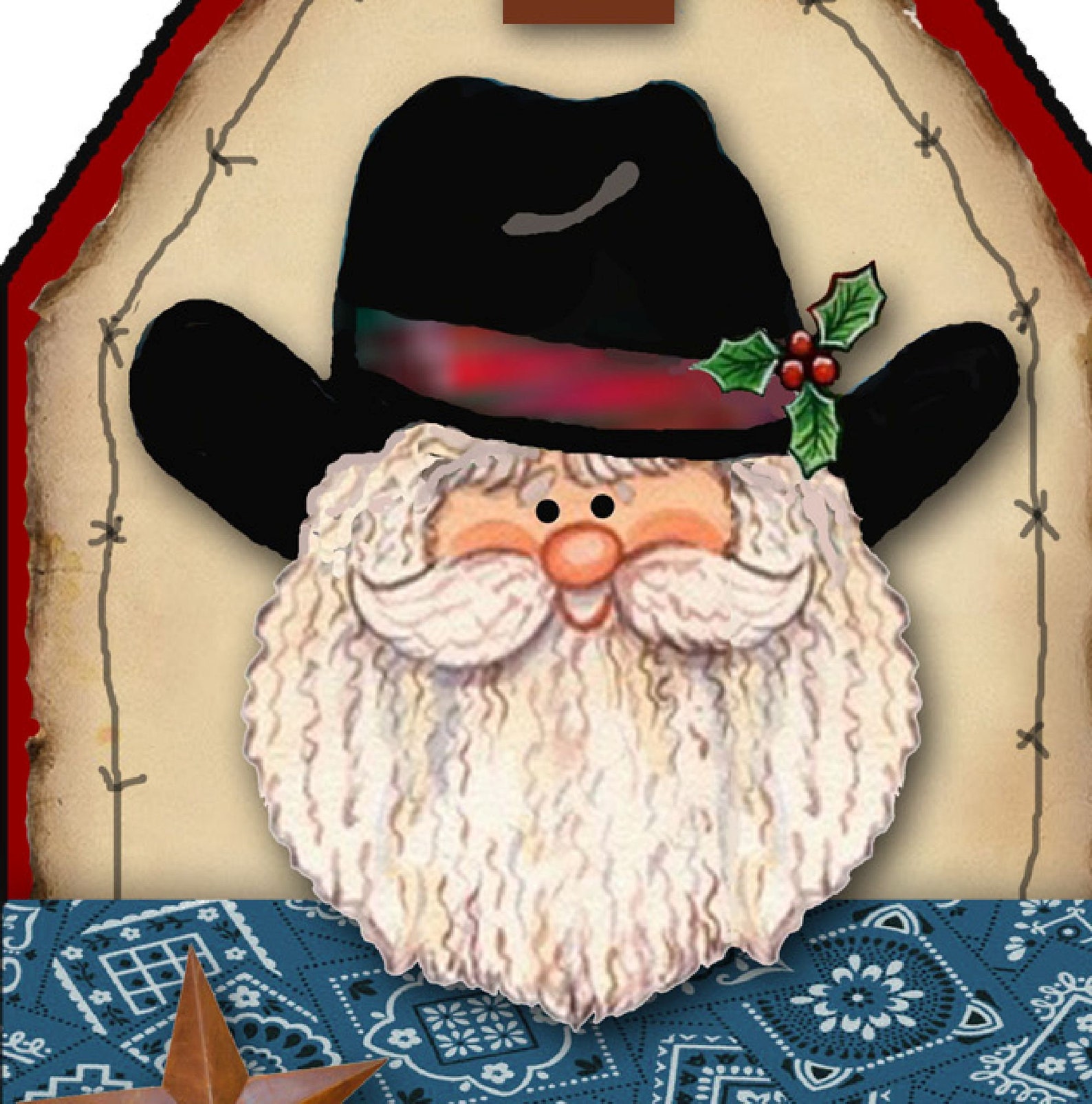 Christmas Western Santa Digital Gift Tags, Cowboy Santa Printable ...
