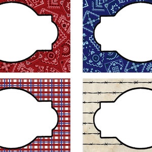 Patriotic Western Labels, Editable Digital Download, Printable Cowboy ...