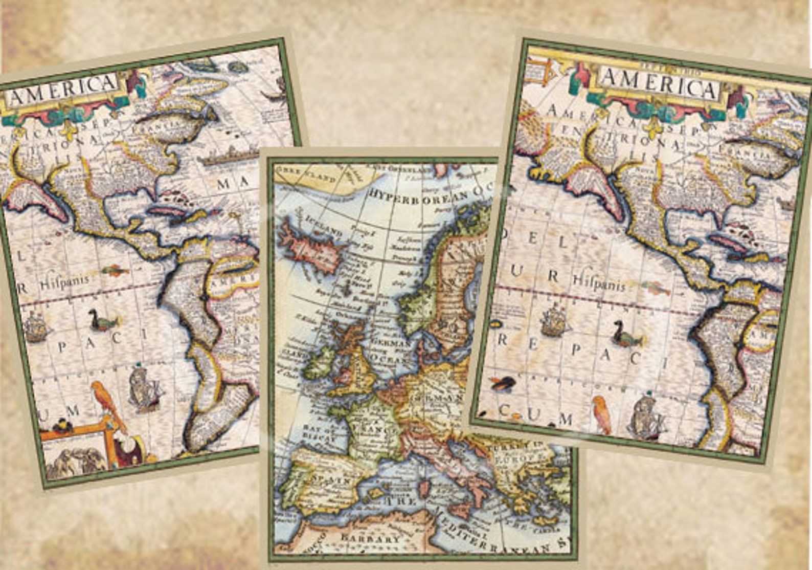 Olde Maps Vintage Maps Old World Maps Digital Antique Maps | Etsy