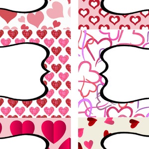 Valentines Labels Digital Tags, Love Hearts, Treat Bag Labels ...
