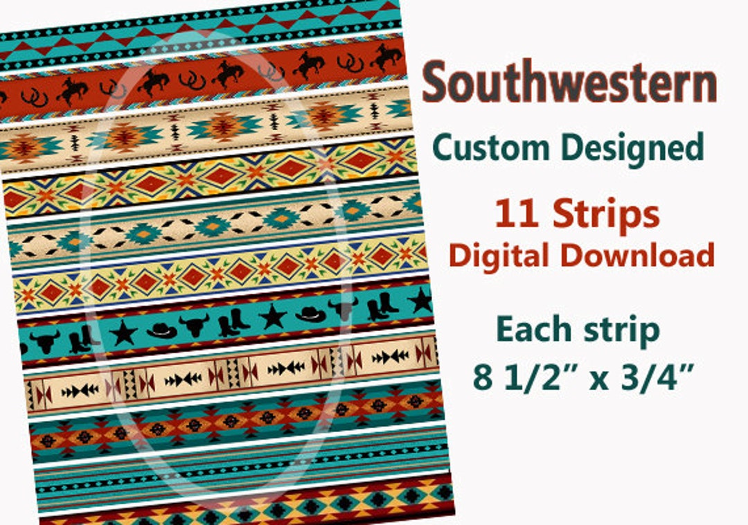 Southwestern Paper Strips, Western Digital Paper Borders, Scrapbook ...