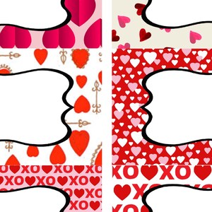 Valentines Labels Digital Tags, Love Hearts, Treat Bag Labels ...