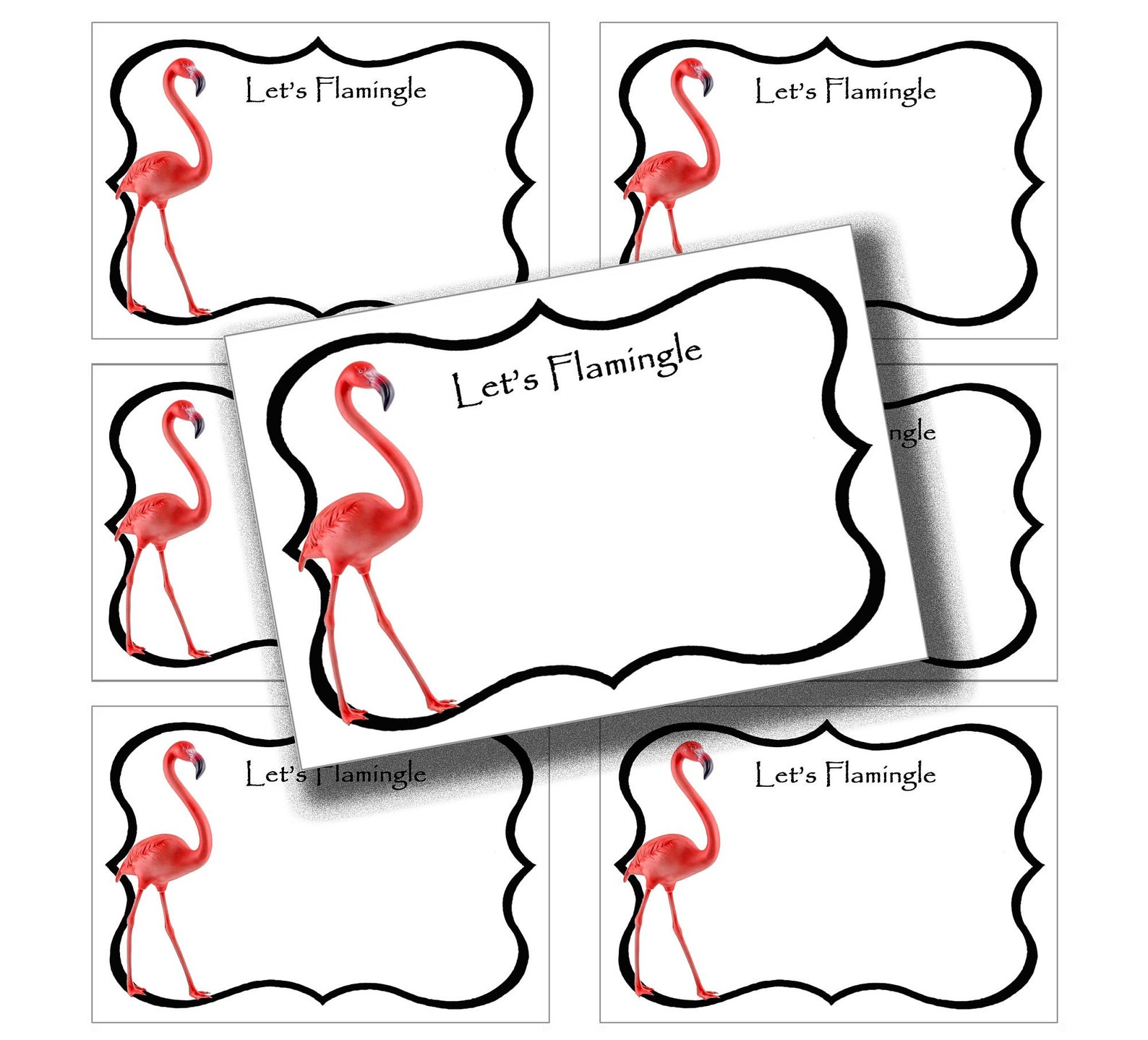 Flamingo Labels, Printable Tags Digital Labels, Printable Name Tags ...
