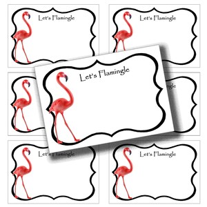 Flamingo Labels, Printable Tags Digital Labels, Printable Name Tags ...