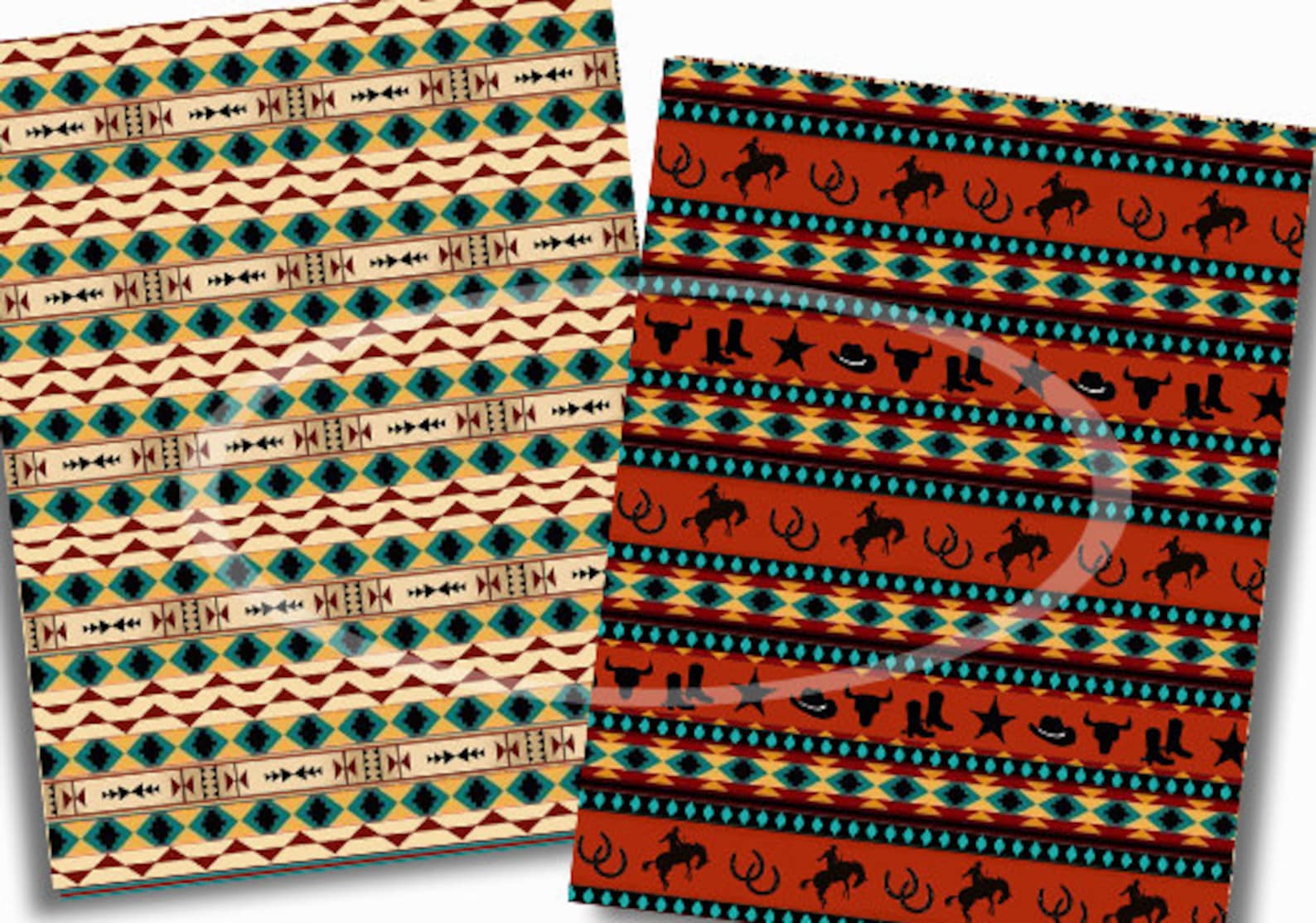 Western Paper Pack Digital Scrapbook Paper Download Custom - Etsy