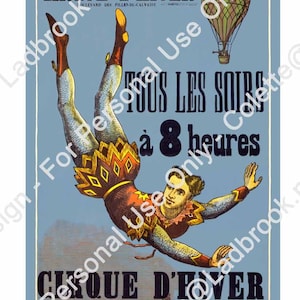 Six Very Large Vintage Circus Posters, Digital Files, Showman, Party or ...