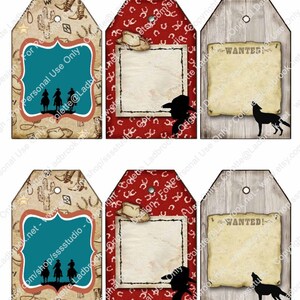 Country Western Digital Download, Cowboy Gift Tags, Editable Cards ...