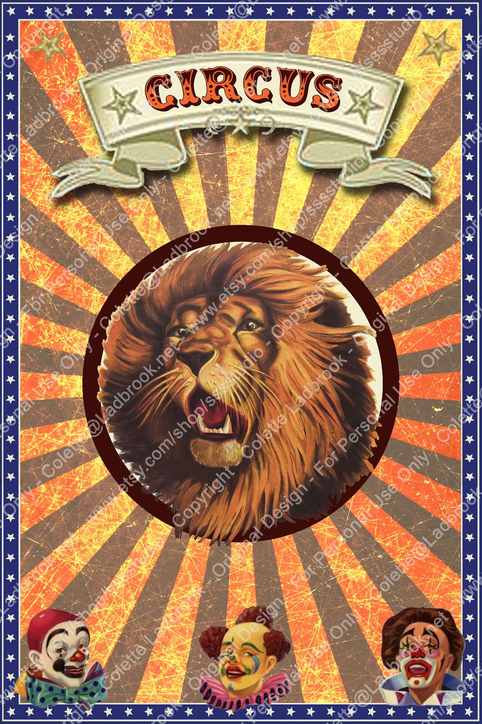 Large Circus Animal Posters, Digital Files, Showman Party, Carnival ...
