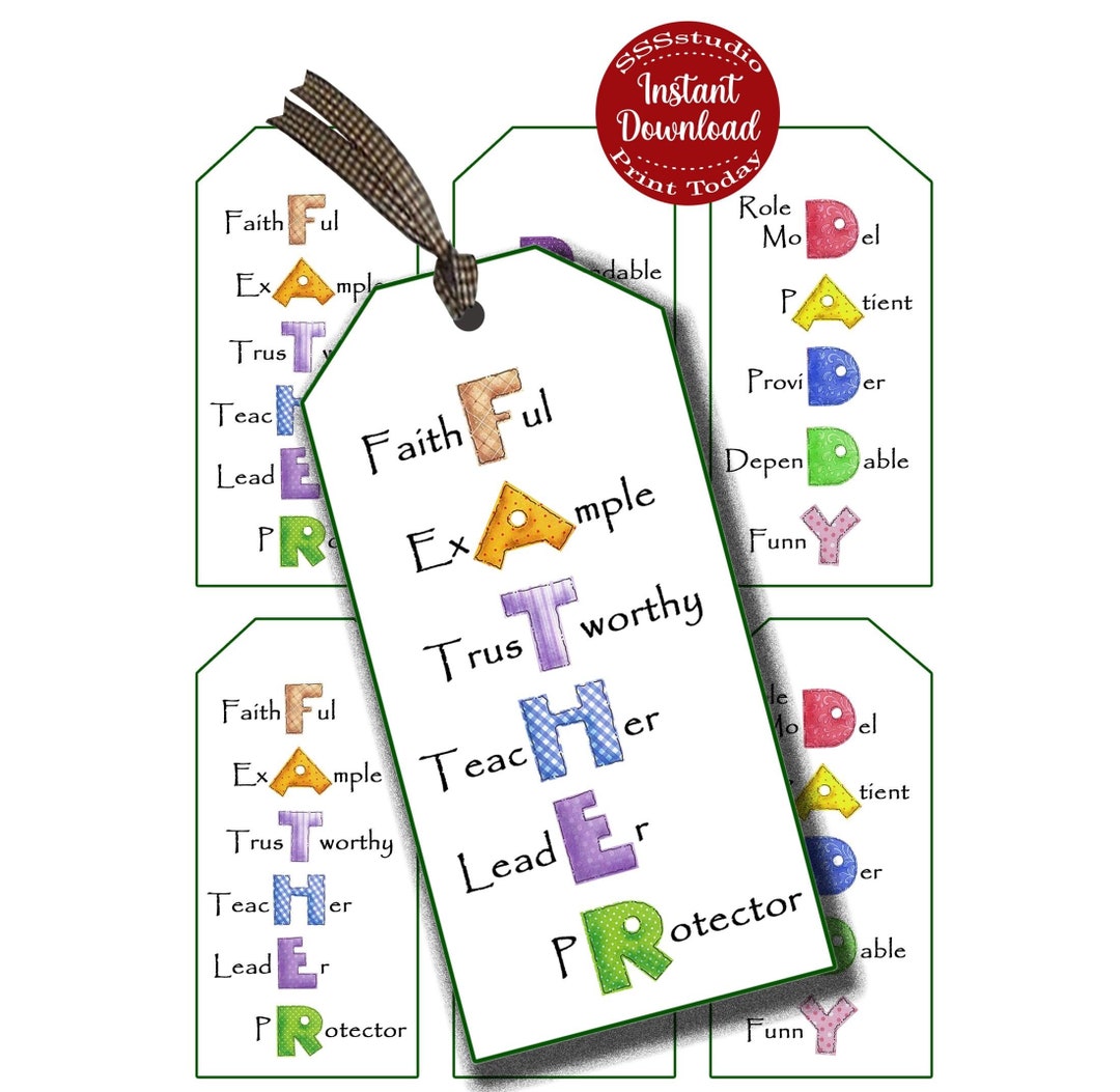 Fathers Day Tags, Bookmarks, Daddy, Birthday Tags, Digital and ...
