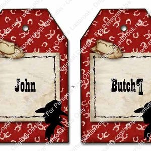 Western Digital Tags, Cowboy Hat, Printable Country Gift Tags, Editable ...