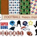 FOOTBALL Paper Digital Super Bowl, Digital Clip Art SPORTS Pattern ...