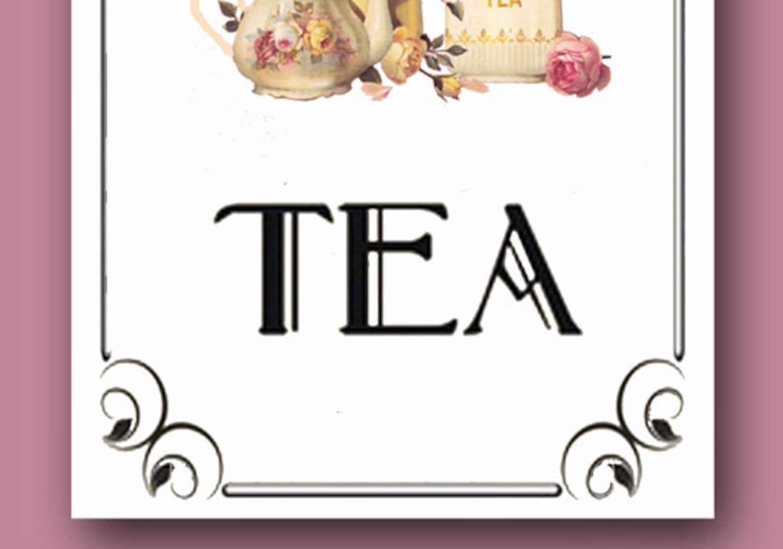 Tea Party Tags Tea Party Favors Digital Tea Tags Printable | Etsy