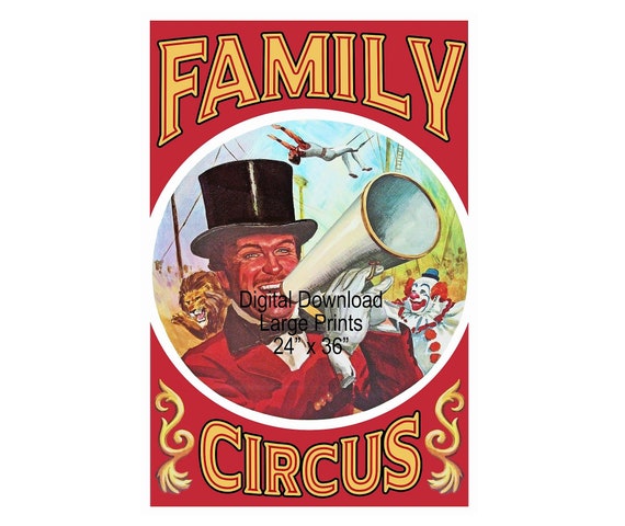 Family Circus Poster Digital Showman Poster Printable Party | Etsy