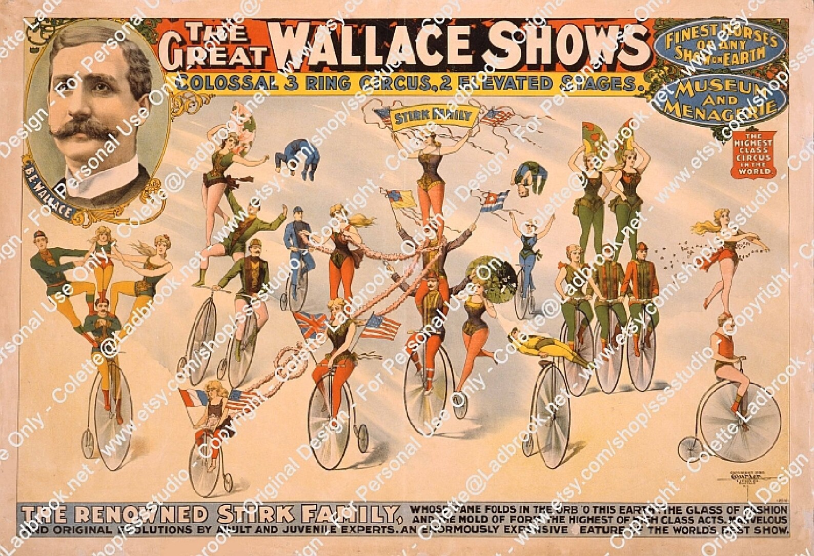 Digital Very Large Vintage Circus Poster, Poster up to 4 Ft X 6 Ft ...