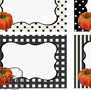 Thanksgiving Name Tags, Digital Pumpkin Labels, Fall Place Cards ...