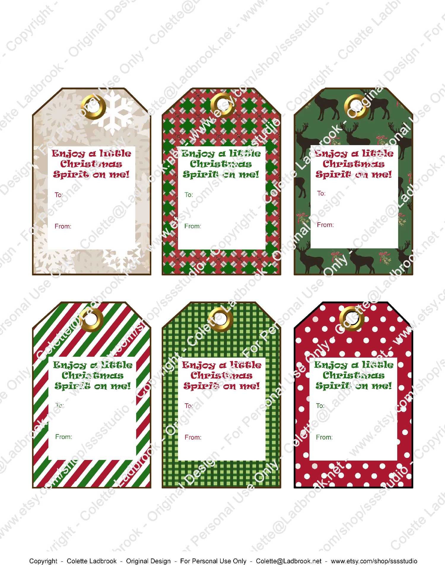 Christmas Tags Digital Blank gift Tags Holiday Gift Tags | Etsy