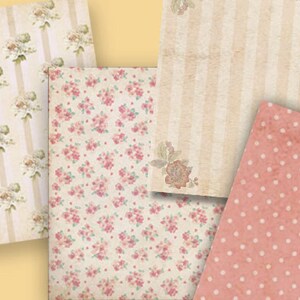 Floral Scrapbook Paper Digital, Instant Download, Shabby Chic Papers ...