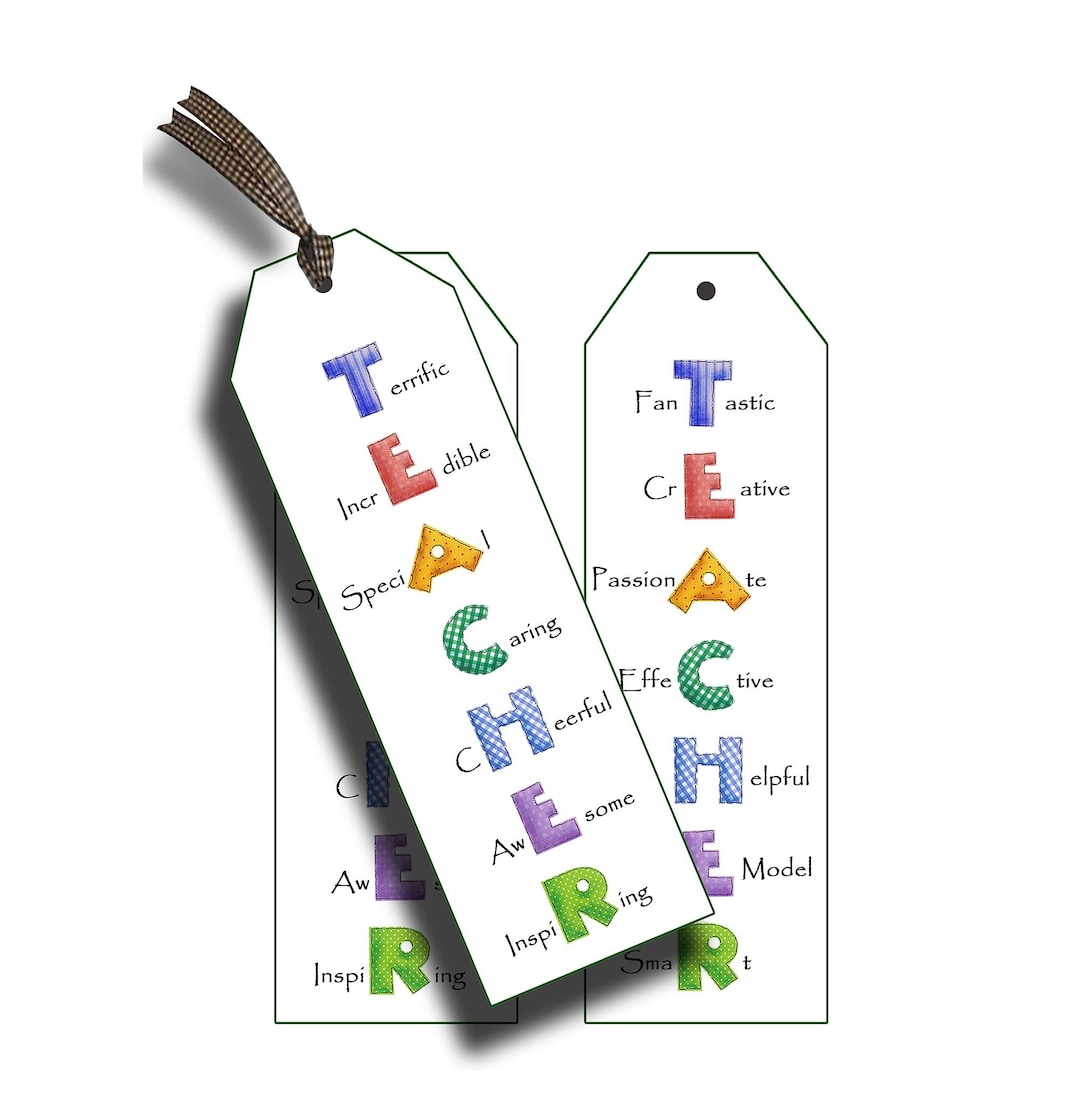 Teacher Bookmarks, Teacher Appreciation Tags, Printable Back to School ...
